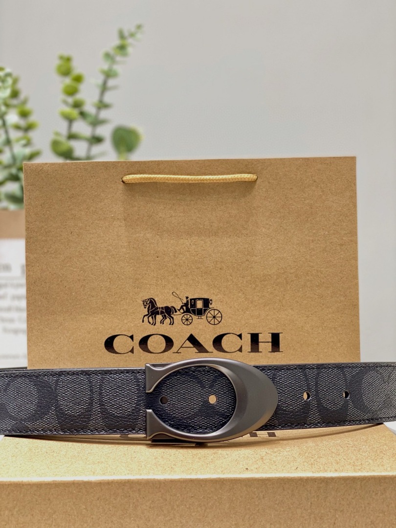 Coach double -sided double -headed belt men's belt one box of 1 belt 2 ...