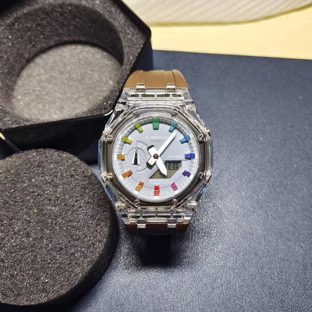 Custom rainbow gshock Casioak ga2100 ga2110 ga-2100 ga-2110, Men's ...