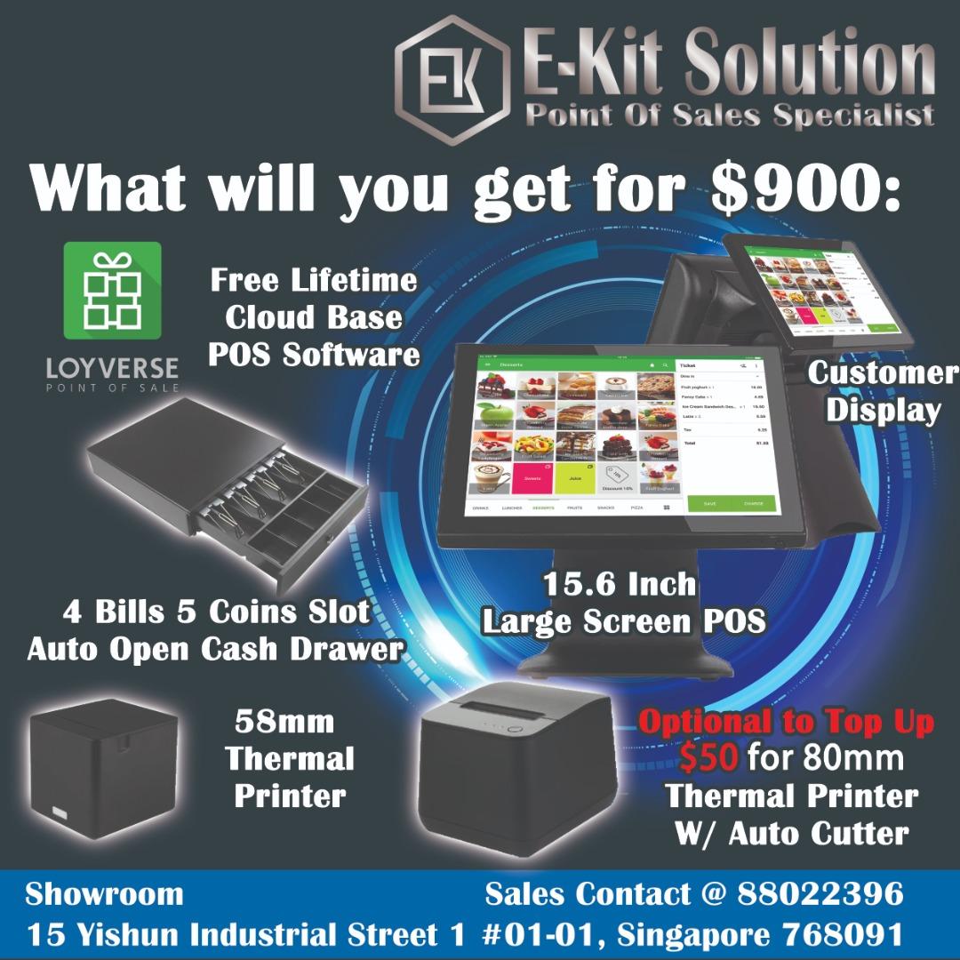 Dual POS System For SME @ $900 Only (15.6" Large Screen + 11.6 ...