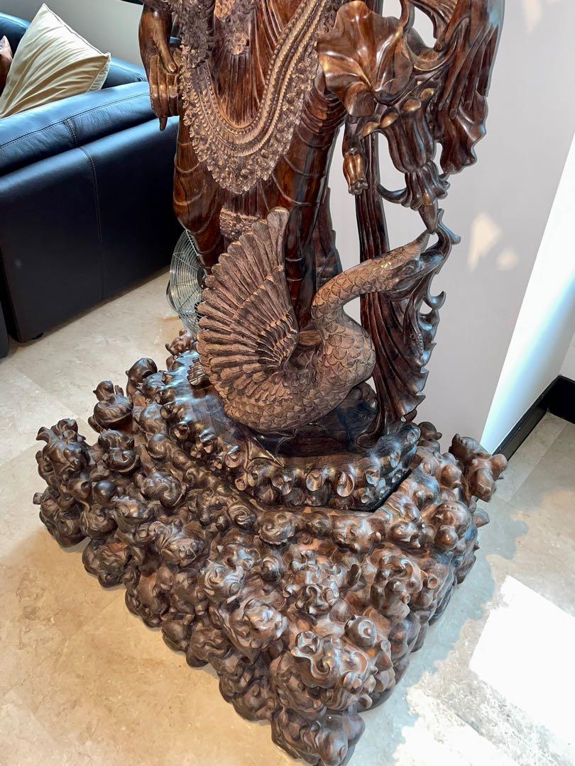 Ebony Carving Goddess of Education, Furniture & Home Living, Home Decor ...