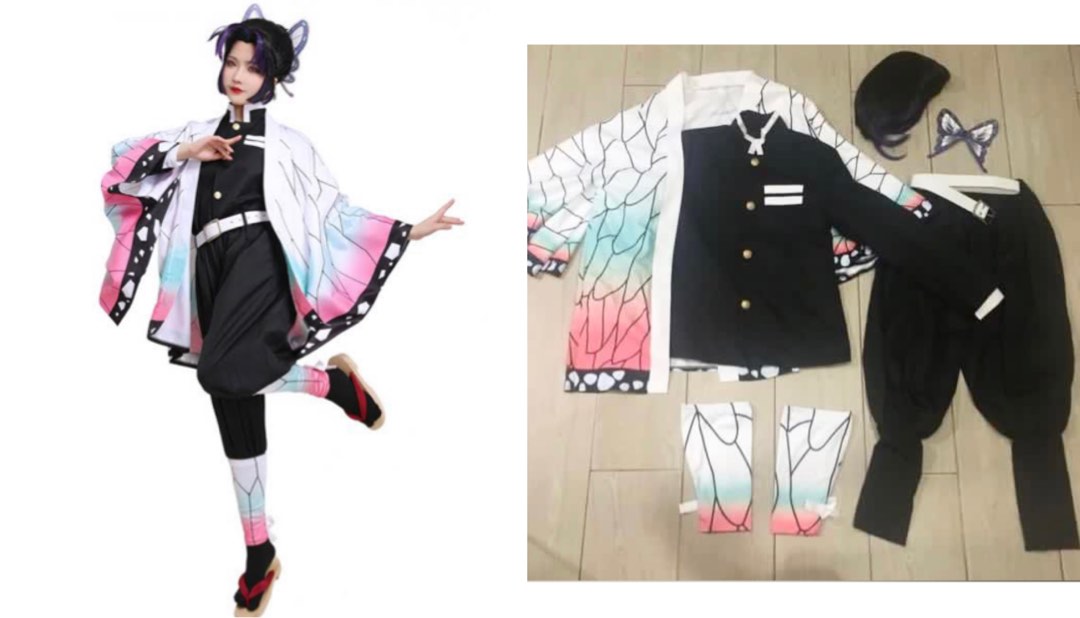 FULL SET Shinobu Kocho Kimetsu No Yaiba Anime Demon Slayer Cosplay ...
