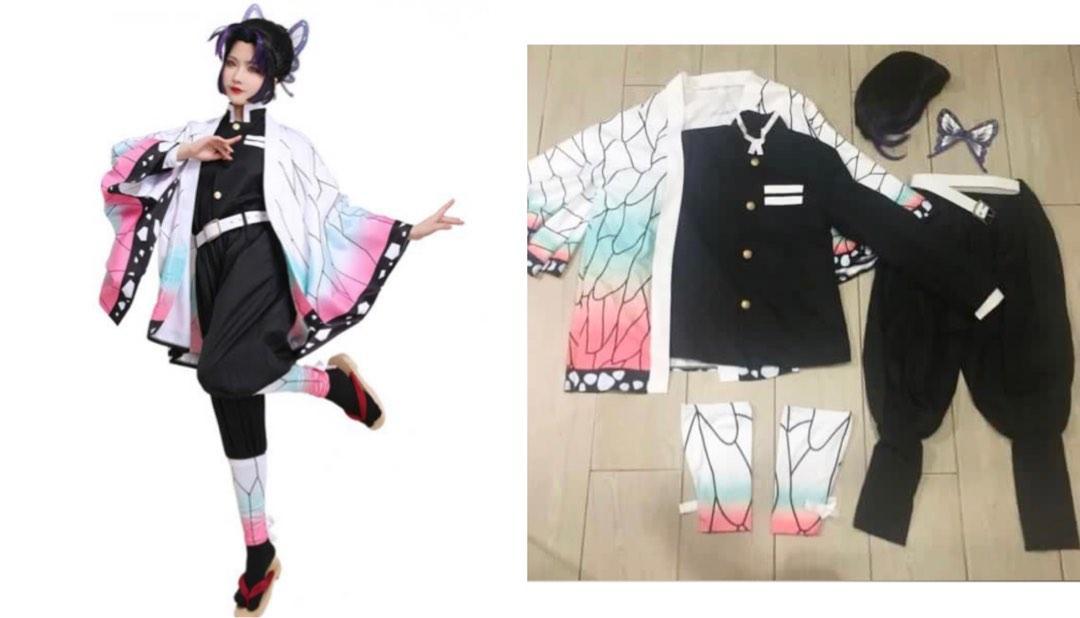 FULL SET Shinobu Kocho Kimetsu No Yaiba Anime Demon Slayer Cosplay ...