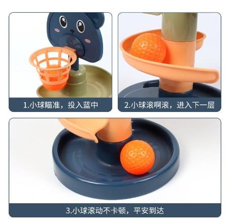Fun Stacking Track Sliding Ball Toys - 5-Tier Tower Rolling Ball Toy ...
