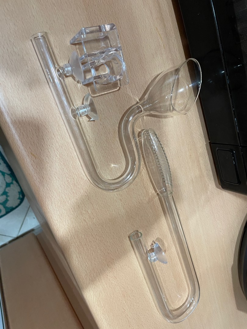 Glass inlet and outlet lily pipe with holder 16mm outer diameter , Pet ...