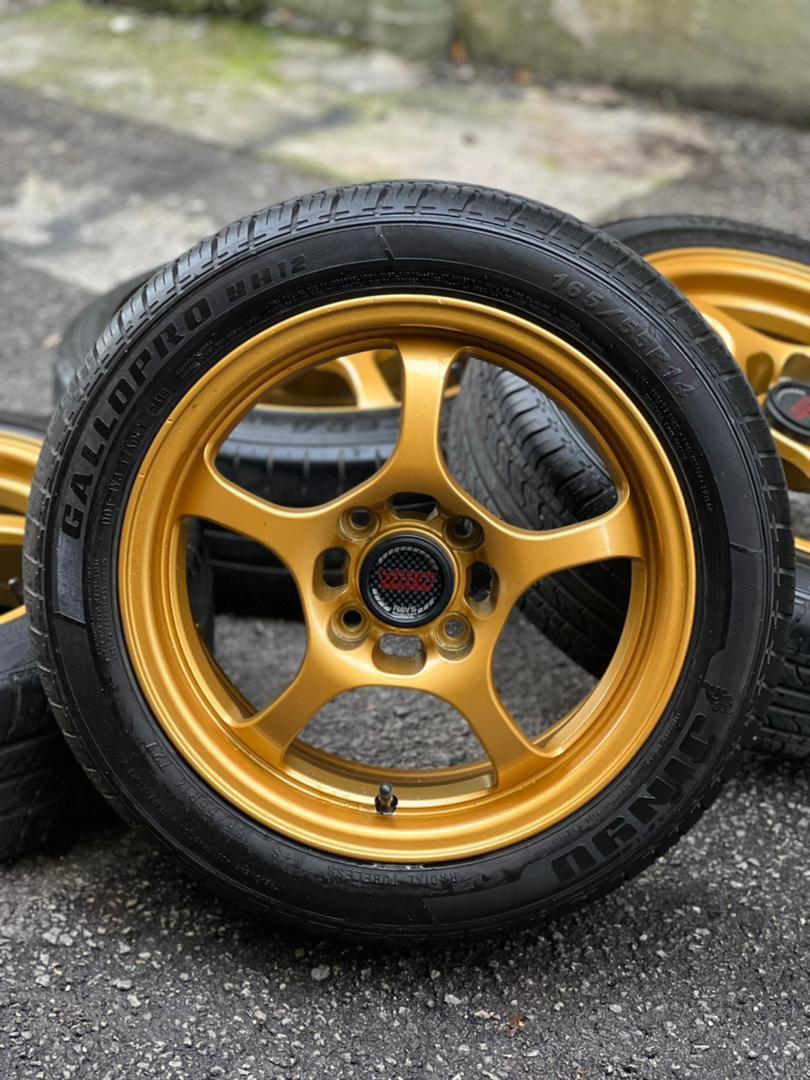 Gramlight 14 inch sport rim Viva tyre 70%, Auto Accessories on Carousell
