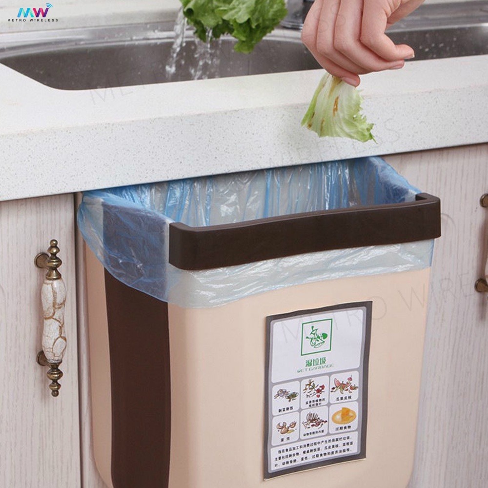 Hanging Waste Dust Bin Food Waste Garbage Kitchen Cabinet Trash Basket ...