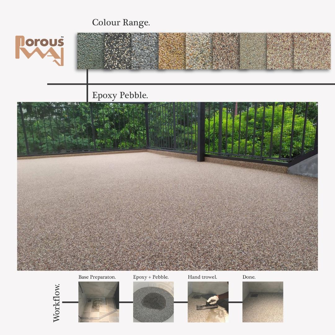 HDB Balcony Flooring with natural epoxy pebbles | No hacking, Furniture ...
