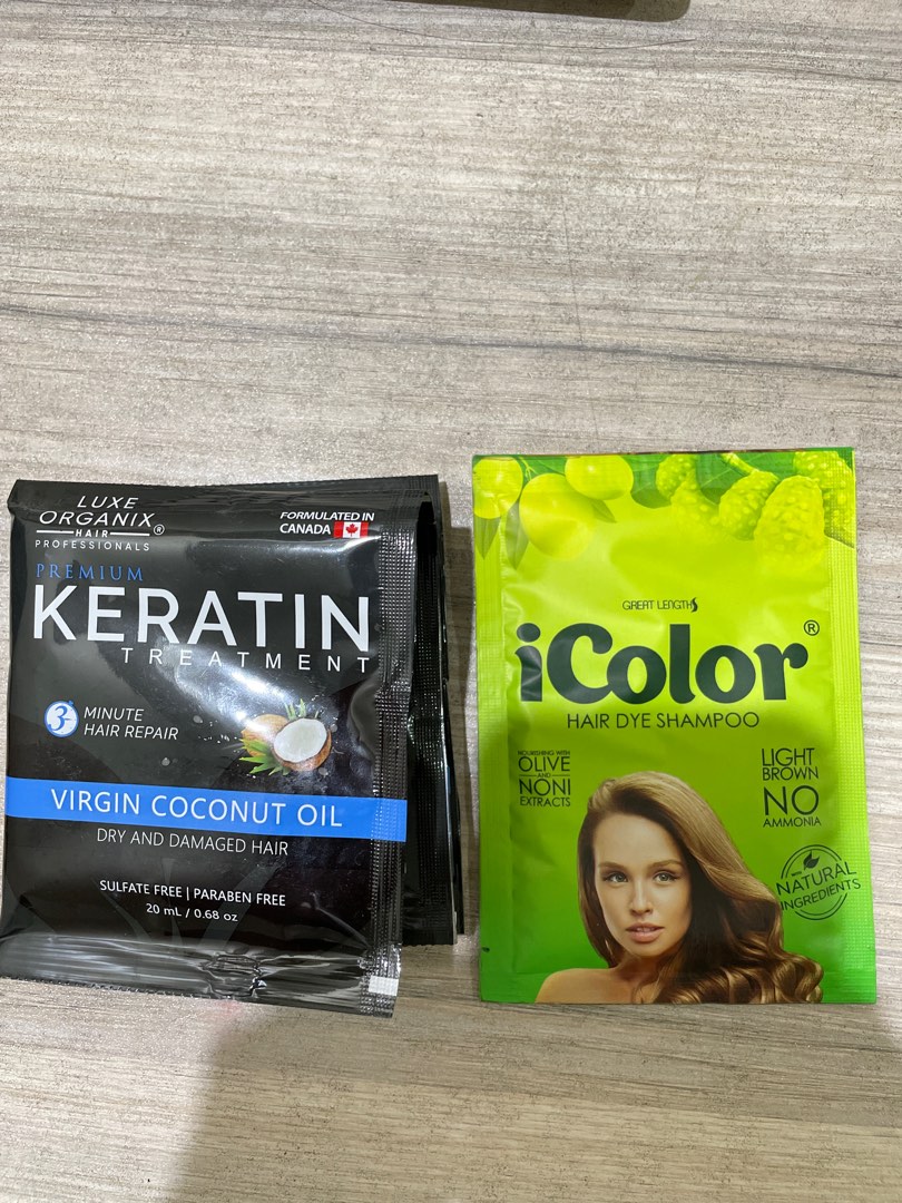 iColor Hair Dye Shampoo and 4 packs of Luxe Organic Keratin Treatment ...