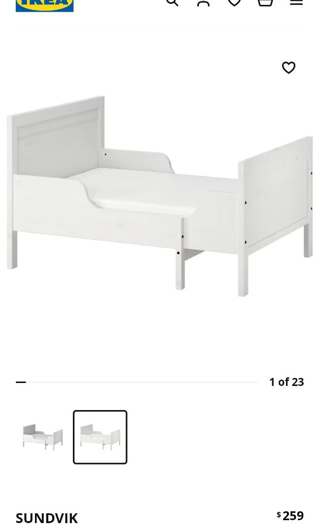 Ikea Sundvik ext bed with mattress, Furniture & Home Living, Furniture ...