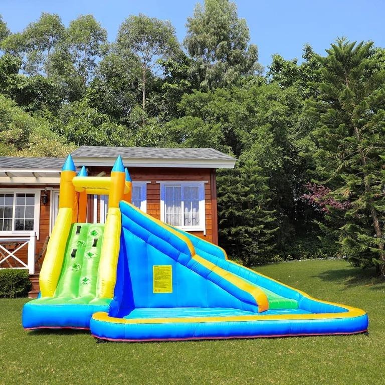 Inflatable Bounce House Rock Climbing Castle Water Pool Slides ...