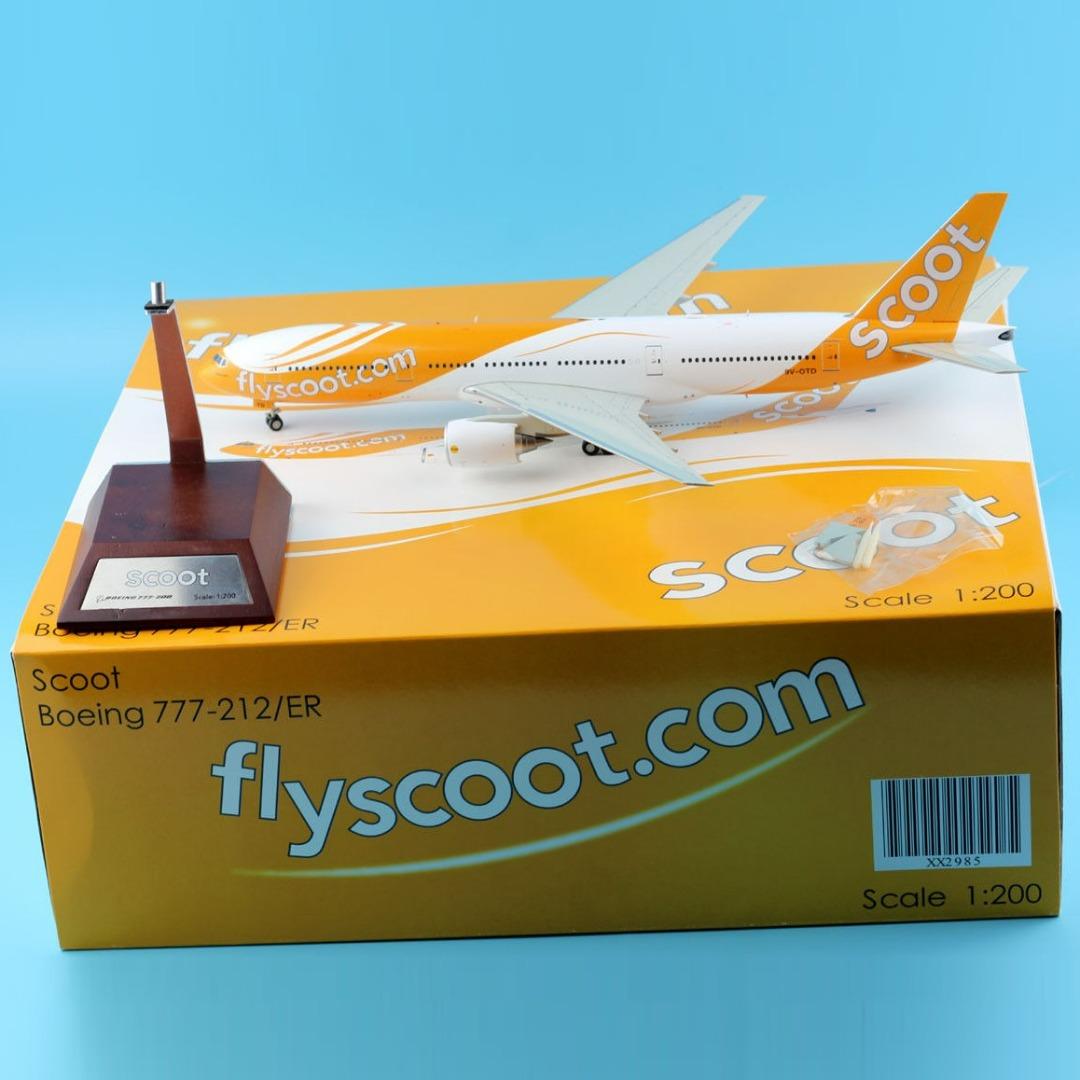 JC WINGS FLYSCOOT BOEING B777-200ER 9V-OTD 1:200 DIECAST METAL AIRPLANE ...