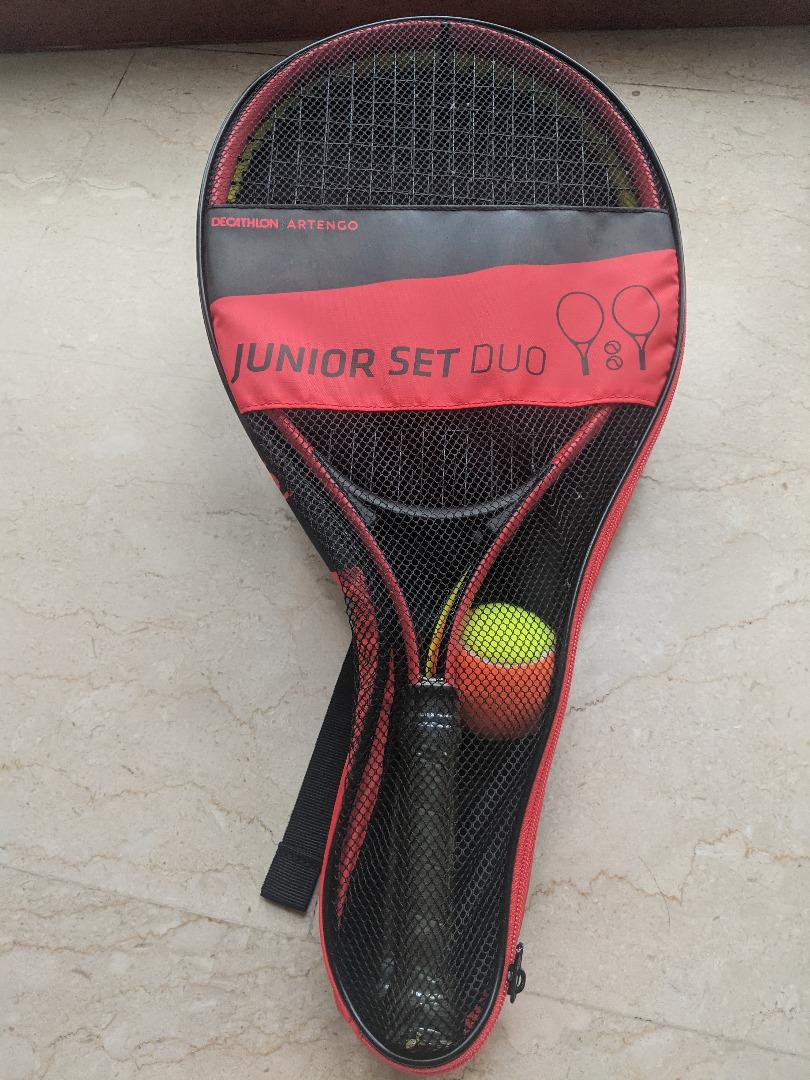 Kids Tennis Racket Set Artengo - Junior set duo, Sports Equipment ...