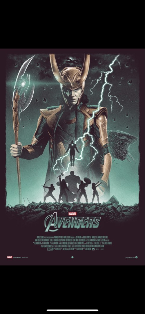 Marko Manev Marvel Avengers Loki Poster (Variant), Hobbies & Toys ...