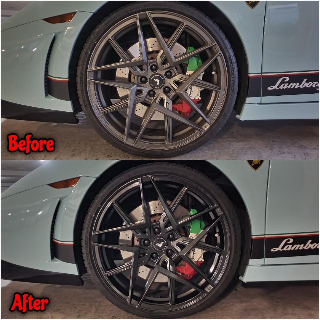 Metallic Black Rims Spray Paint Service On (Lamborghini Gallardo ), Car ...