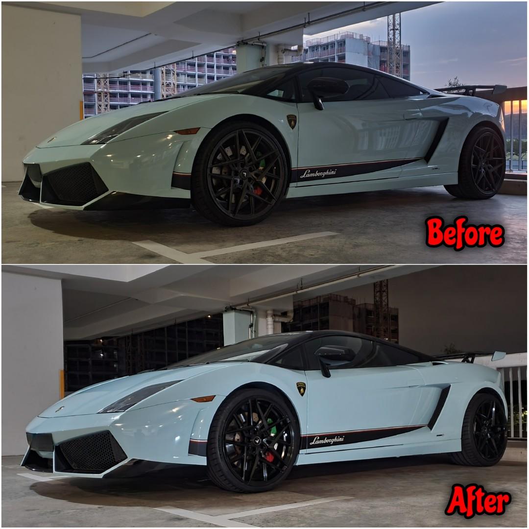 Metallic Black Rims Spray Paint Service On (Lamborghini Gallardo ), Car ...