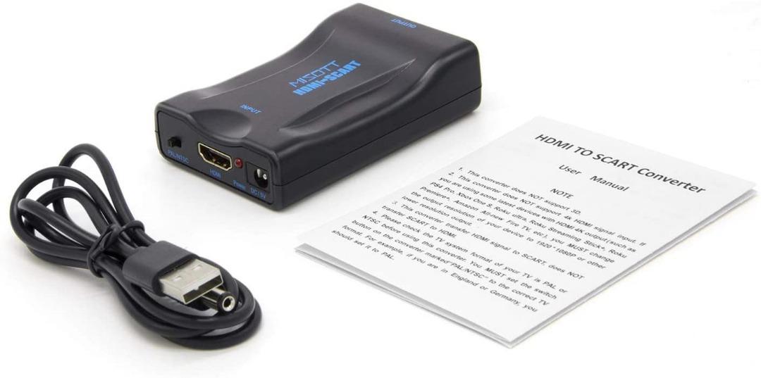 MISOTT HDMI to Scart Converter for TV, HDMI to Scart Adaptor, HDMI to ...