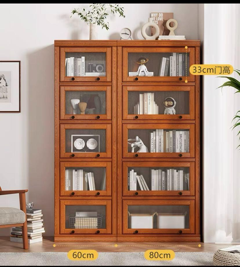 "MULTIPLE VARIATIONS American-style solid wood bookcase with glass door ...