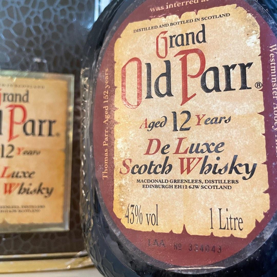 Old Parr 12 Whisky Vintage Grand De Luxe Scotch 1000ml, Food & Drinks, Beverages on Carousell