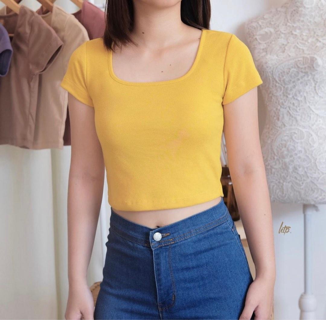Old rose cropped top, Women's Fashion, Tops, Blouses on Carousell