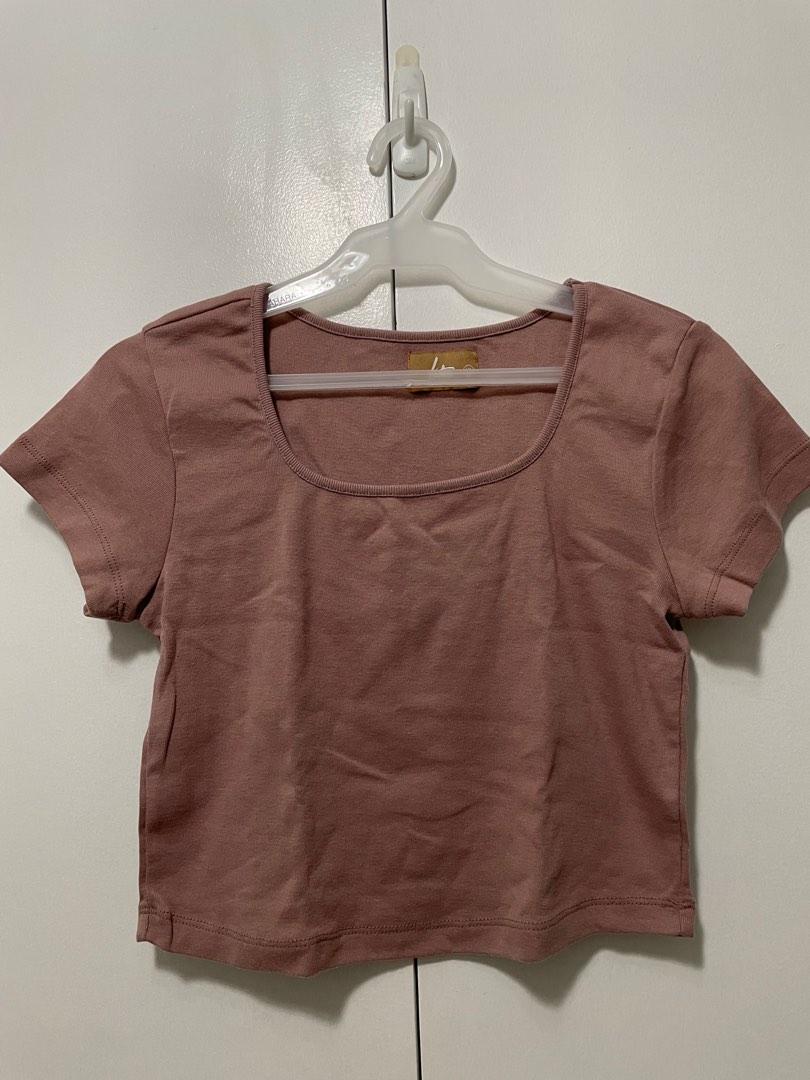 Old rose cropped top, Women's Fashion, Tops, Blouses on Carousell