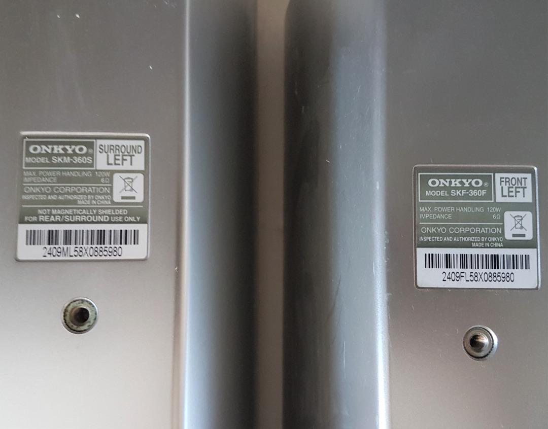 Onkyo HTP-360 Surround Sound Speaker System, Japan, 5 Speakers,120 ...