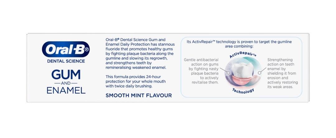 Oral-B DENTAL SCIENCE GUM AND ENAMEL DAILY PROTECTION TOOTHPASTE 110g ...