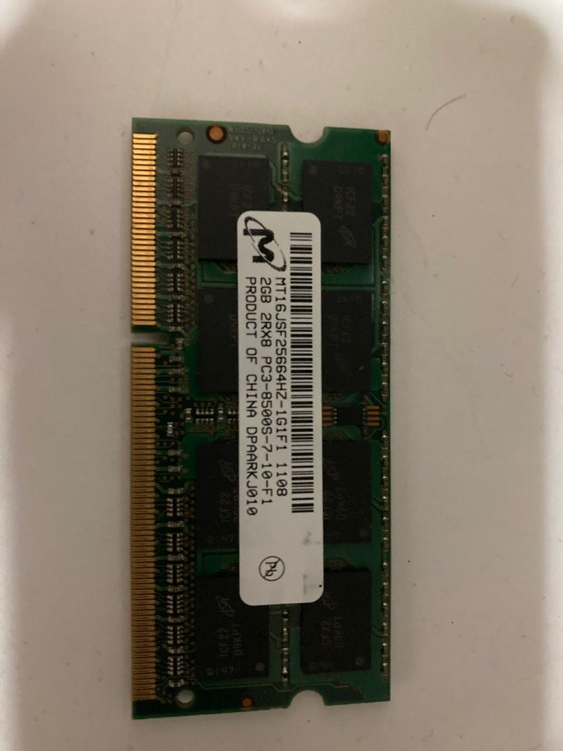 PC3 8500S 2GB RAM Stick, Computers & Tech, Parts & Accessories ...
