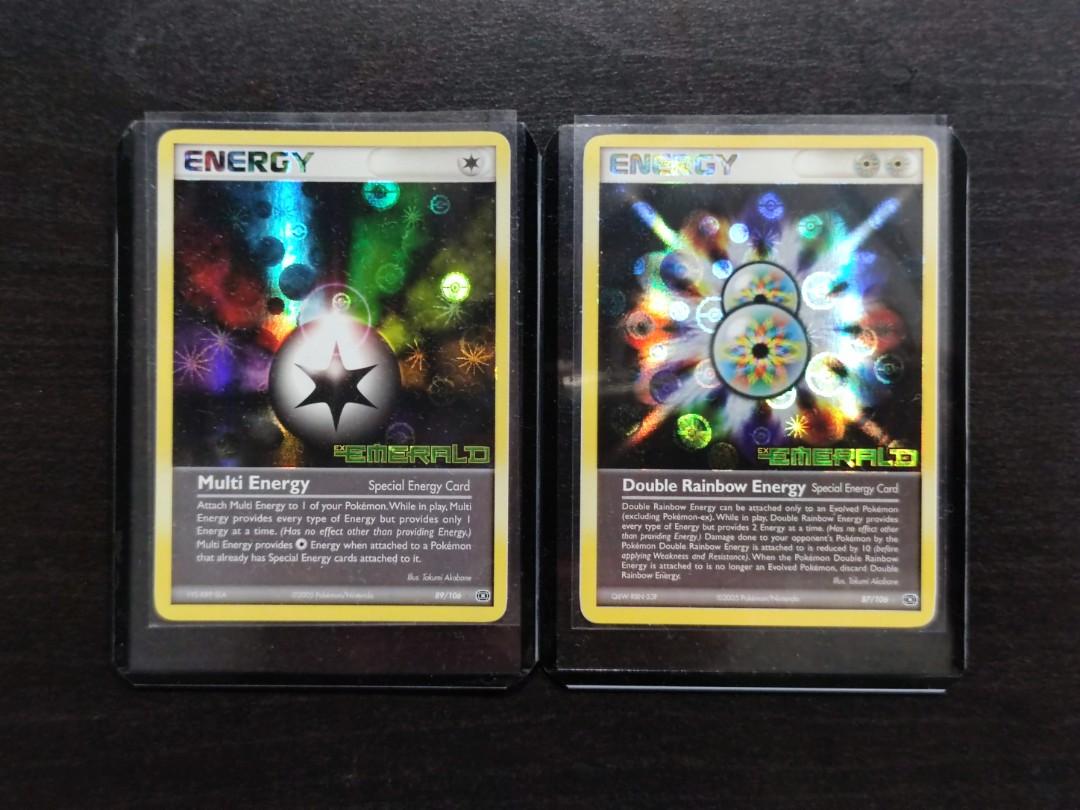 Pokemon Double Rainbow Energy & Multi Energy Card EX Emerald, Hobbies ...