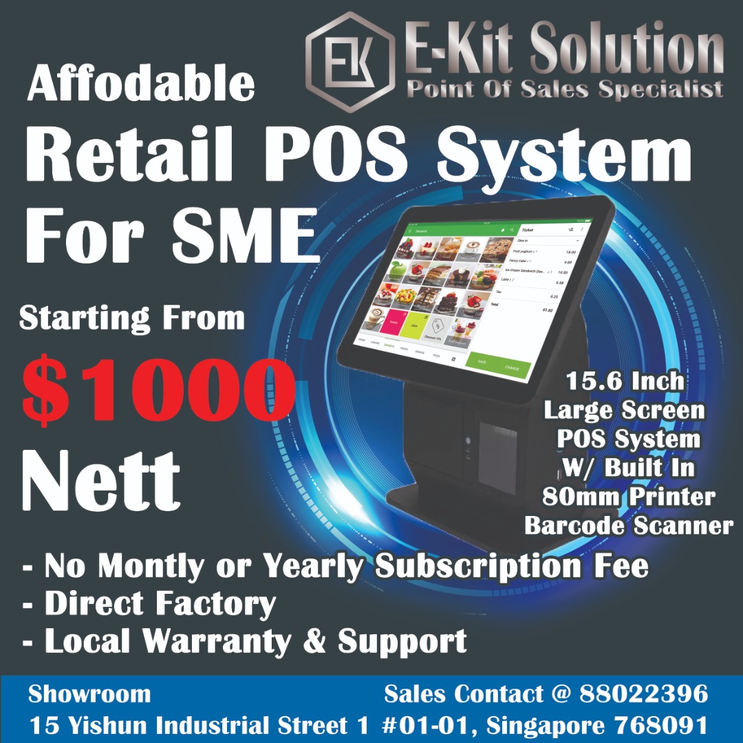 POS System For Retails & Mini Mart @ $1000 Nett (15.6" Large Screen W ...