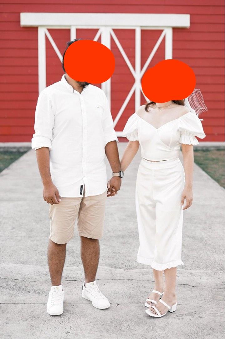 Pre nup coordinate/ white civil wedding attire, Women's Fashion ...