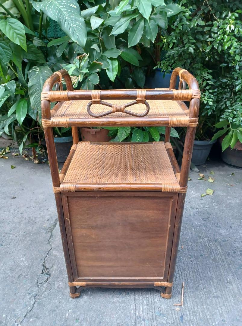 Rattan and Wooden Combined Drawer/ Telephone Rack, Furniture & Home ...