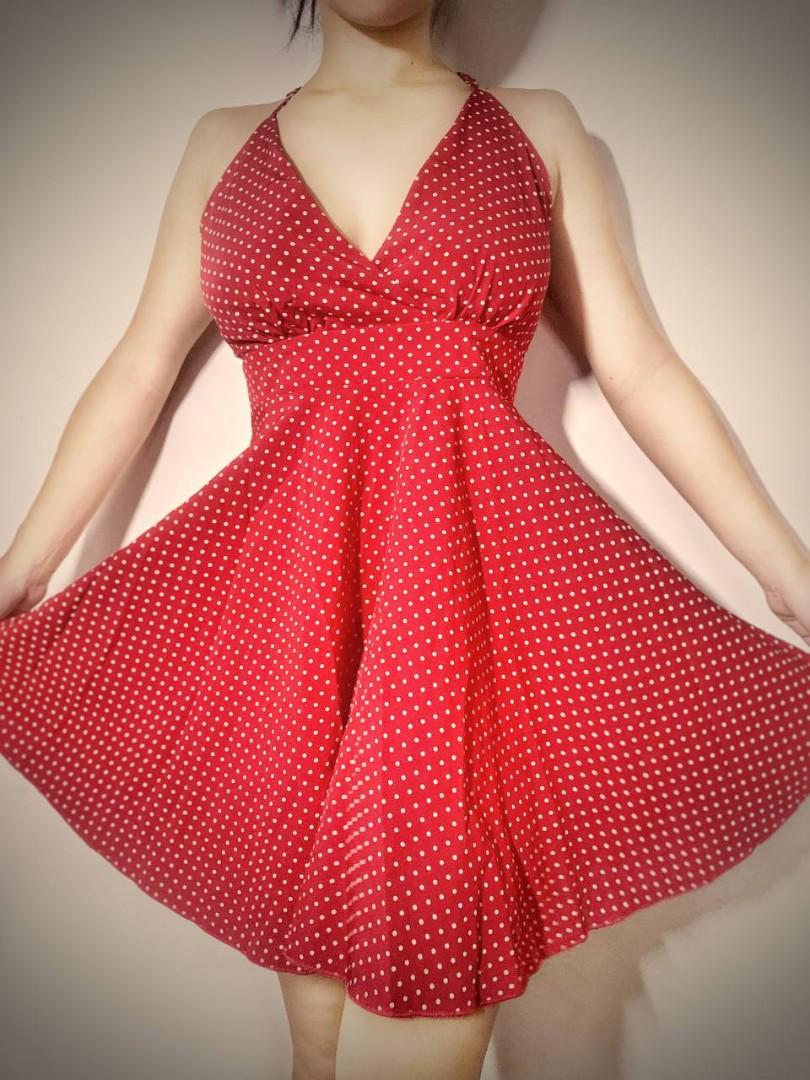 Red polka dot dress, Women's Fashion, Dresses & Sets, Dresses on Carousell