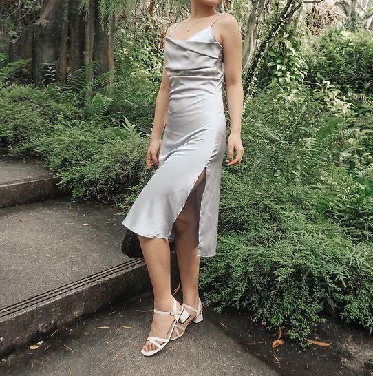 Satin crow neck dress, Women's Fashion, Dresses & Sets, Dresses on ...