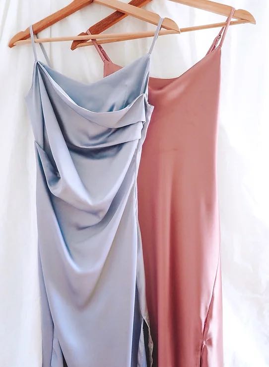 Satin crow neck dress, Women's Fashion, Dresses & Sets, Dresses on ...