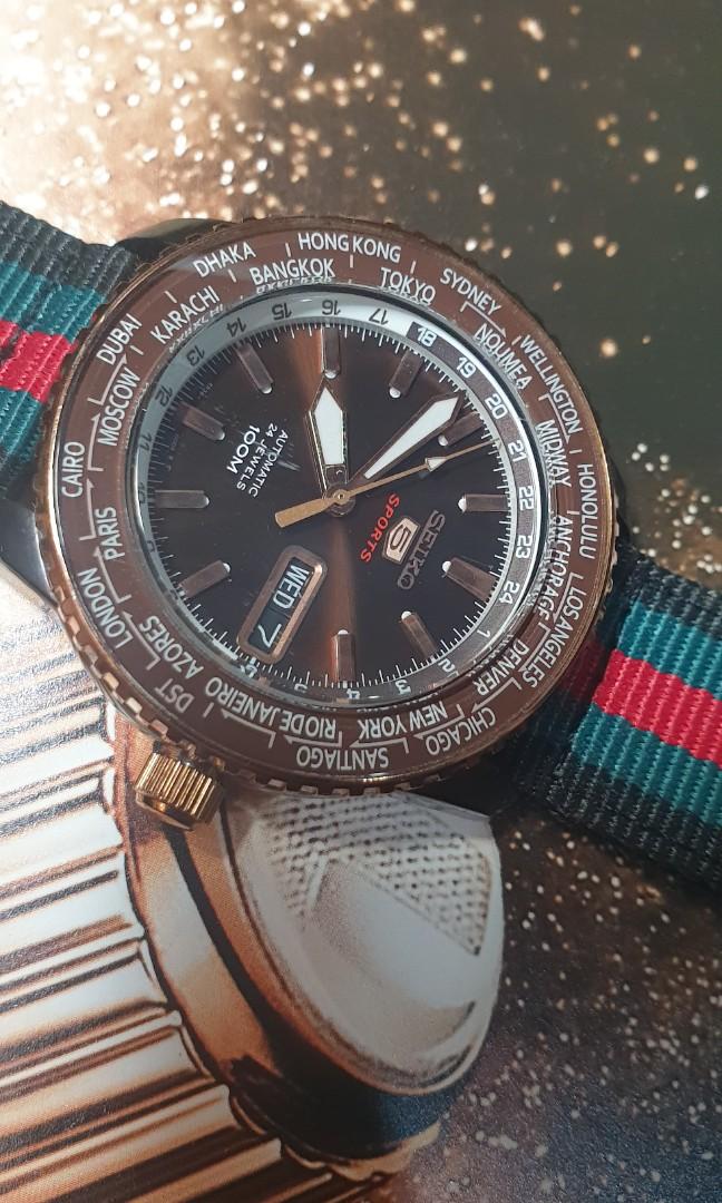SEIKO 5 Sports Worldtimer, Men's Fashion, Watches & Accessories, Watches on Carousell