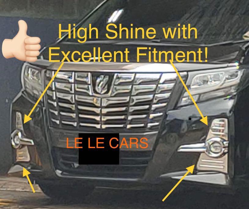 In Stock: 30 series Alphard Front Foglight and License Plate Chrome ...
