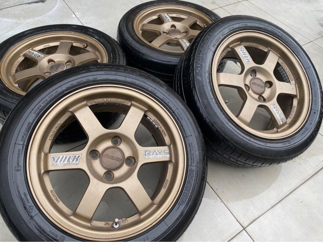 Sport Rim TE37 15x7jj pcd100, Auto Accessories on Carousell