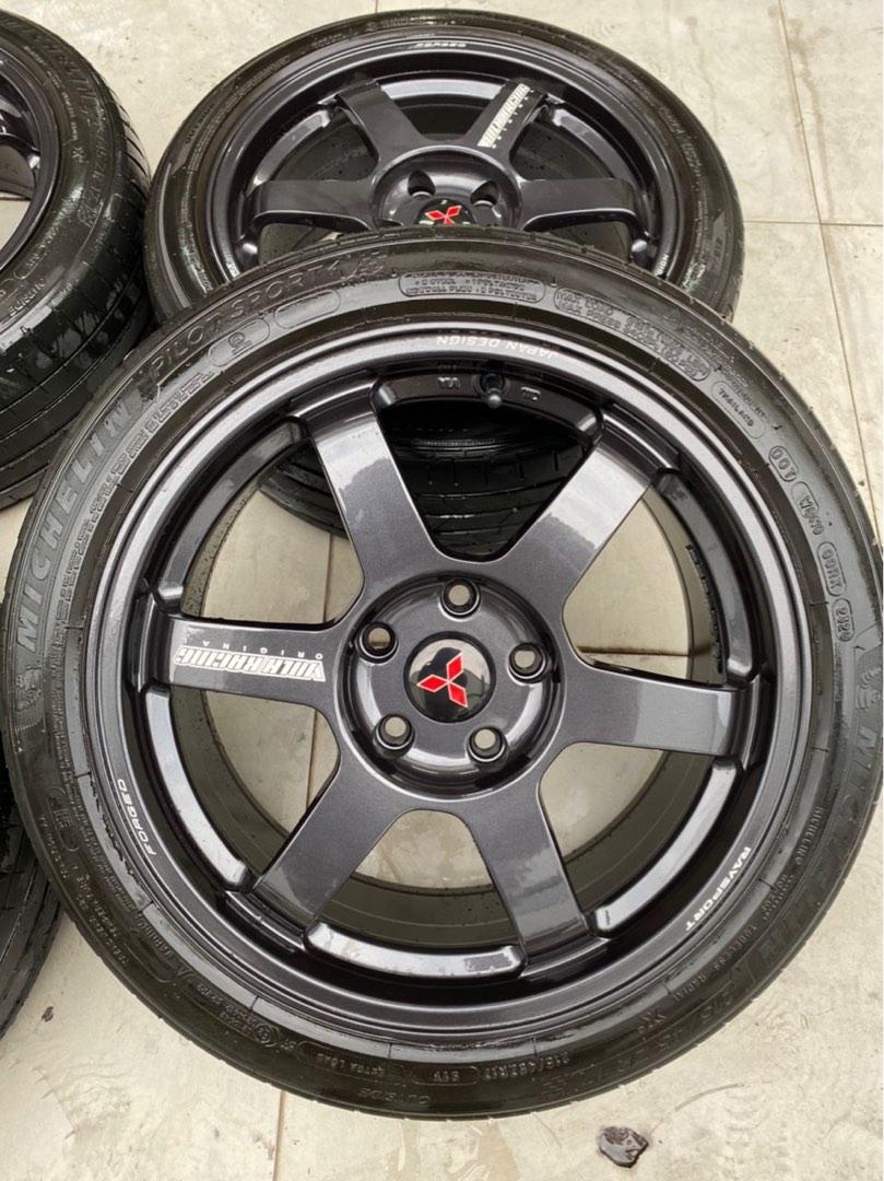 Sport Rim TE37 Saga S Plus 17x8jj 5x114, Auto Accessories on Carousell