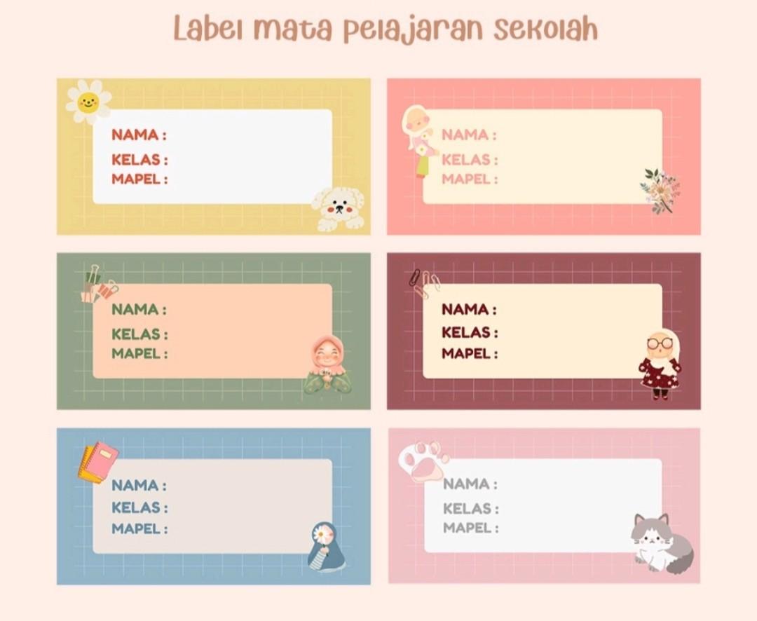 Sticker nama unik, Buku & Alat Tulis, Alat Tulis di Carousell