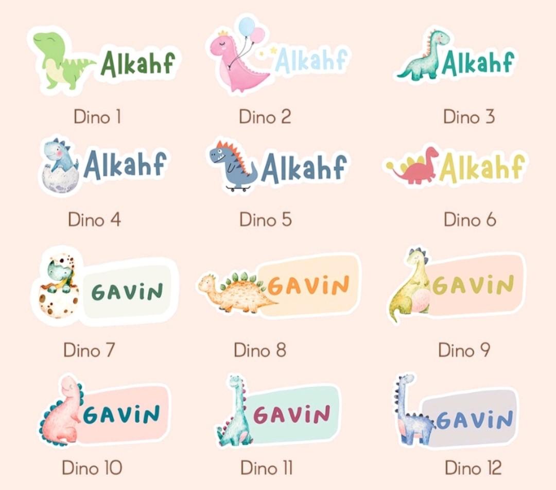 Sticker nama unik, Buku & Alat Tulis, Alat Tulis di Carousell