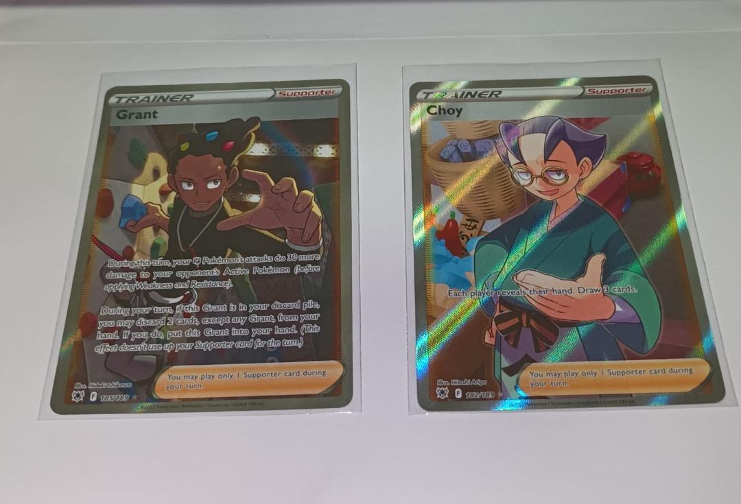 Trainer Choy Full Art - 182/189 // Trainer Grant - 185/189 Full Art ...