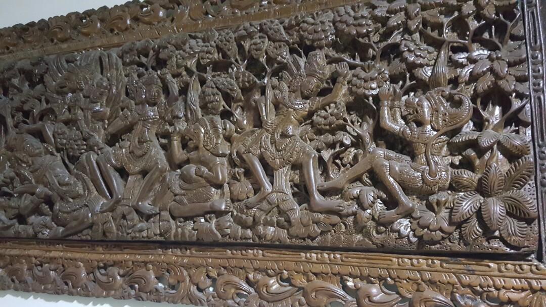 Ukiran Relief Bali, Antik, Furnitur di Carousell