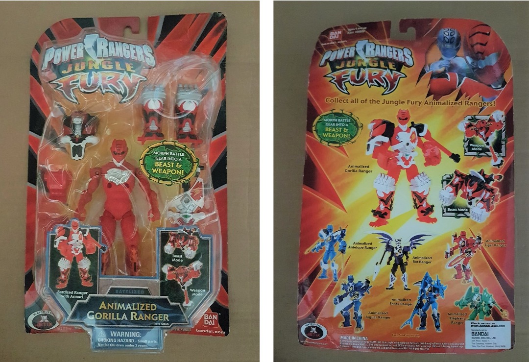 Vintage Power Rangers Toy, Jungle Fury, Animalized Gorilla Ranger ...