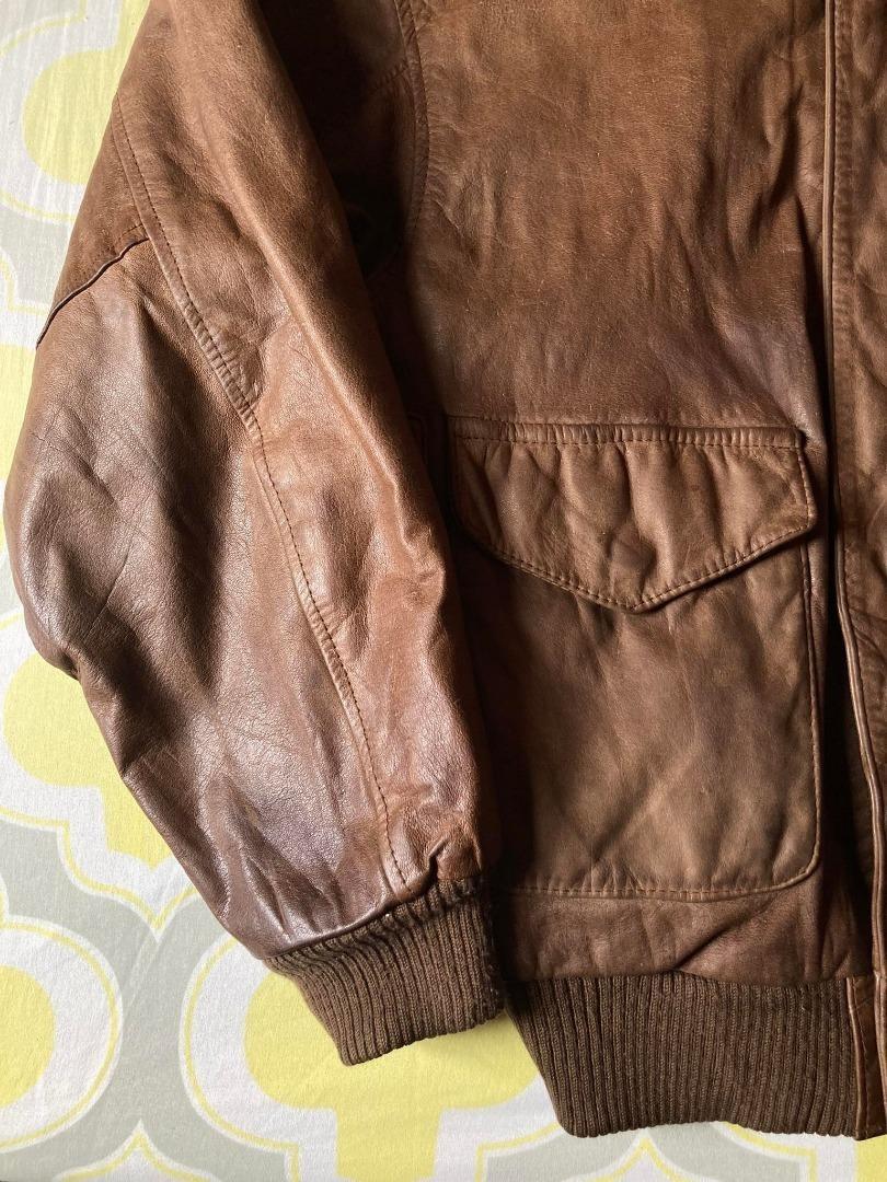 Vintage Route 66 Action Star Genuine Leather Brown Jacket, Men's ...