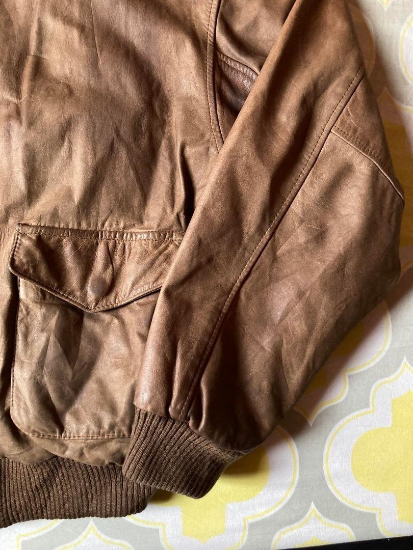 Vintage Route 66 Action Star Genuine Leather Brown Jacket, Men's ...
