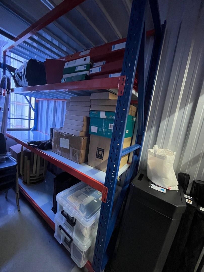 Warehouse-rack (blue/orange, boltless, 300kg per shelving ) H240cm x ...