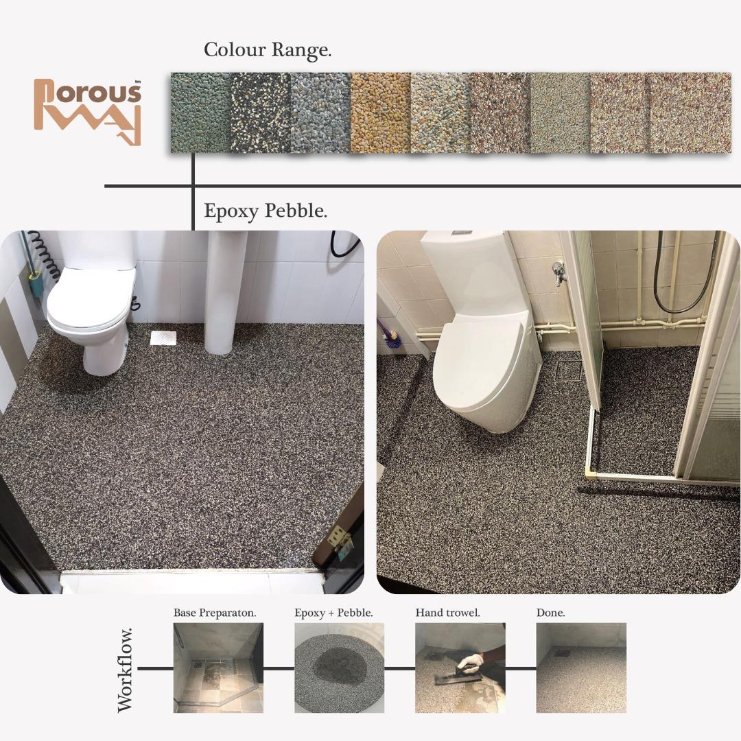 Waterproof Toilet Renovation Epoxy Pebbles OVERLAY (NO HACKING ...