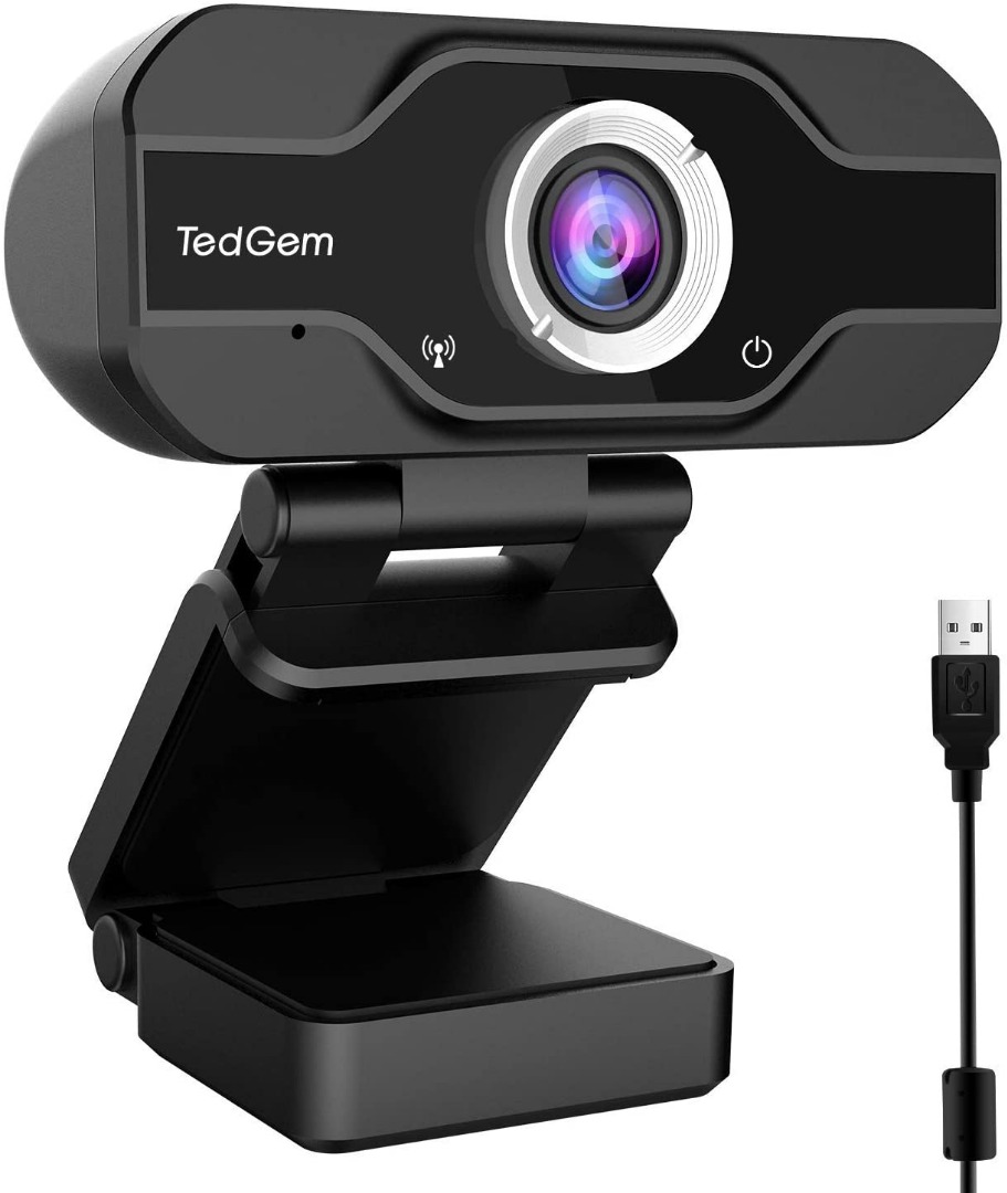 Webcam for PC, TedGem 1080P Full HD Webcam USB Desktop and Laptop Live ...