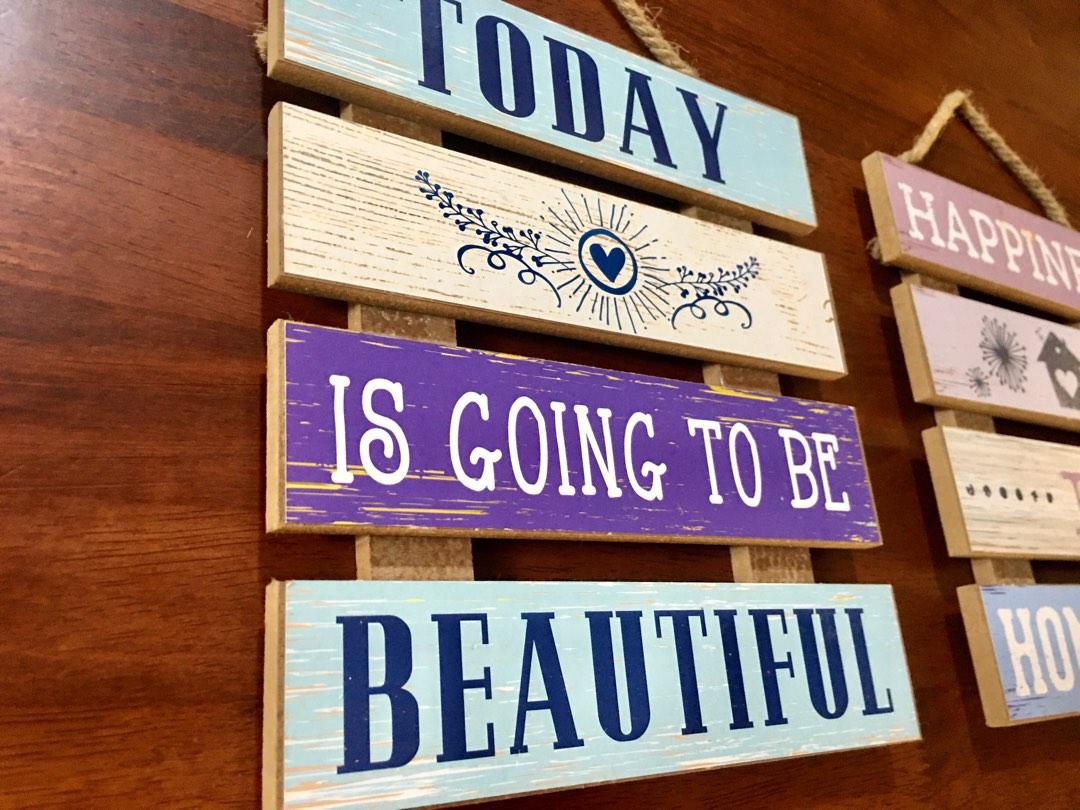 Wooden Hanging Quotes/Wall Decor (2 pcs.), Furniture & Home Living ...