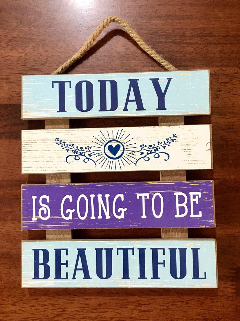 Wooden Hanging Quotes/Wall Decor (2 pcs.), Furniture & Home Living ...